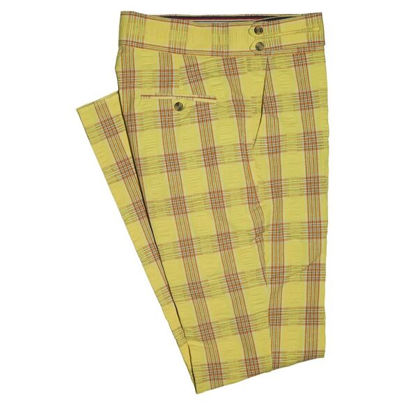 Chiragh Apparel | Pants | Mens Gurkha Pants Yellow Orange Plaid Check ...